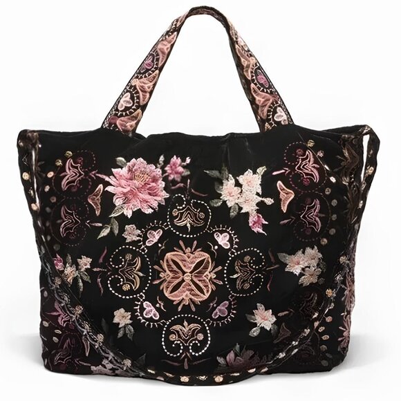 Johnny Was | Bags | Johnny Was Joanna Velvet Embroidery Amethyst Black ...